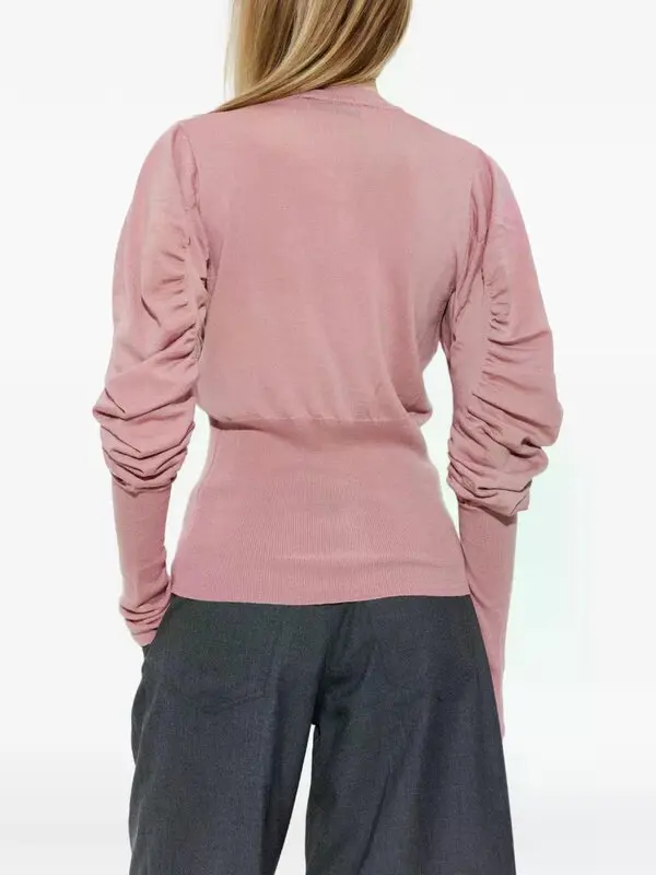 VIVIENNE WESTWOOD Orb-embroidered Ruched-sleeve Cardigan