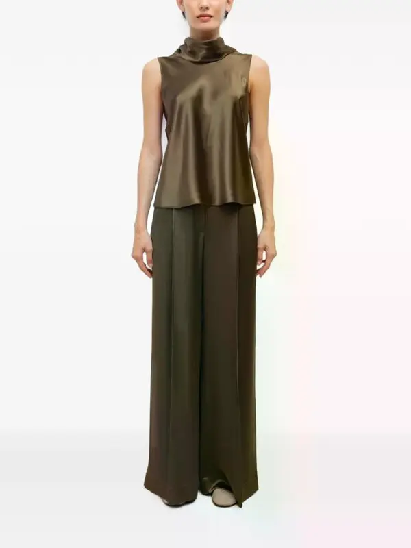 LESET Satin-finish Palazzo Pants