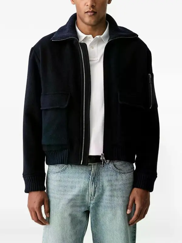 Paul & Shark Ribbed-knit Collar Jacket