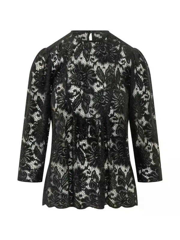 LE SULLY STUDIO Floral-lace Blouse - Black