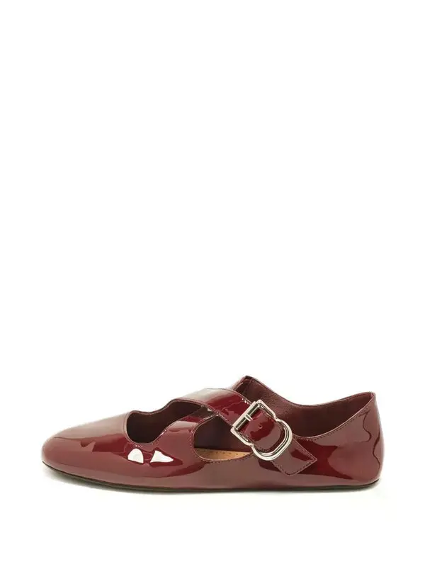 Alaïa Criss-cross Strap Patent Leather Ballet Flats - Red