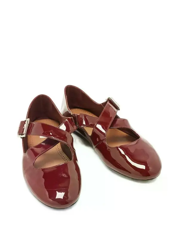 Alaïa Criss-cross Strap Patent Leather Ballet Flats