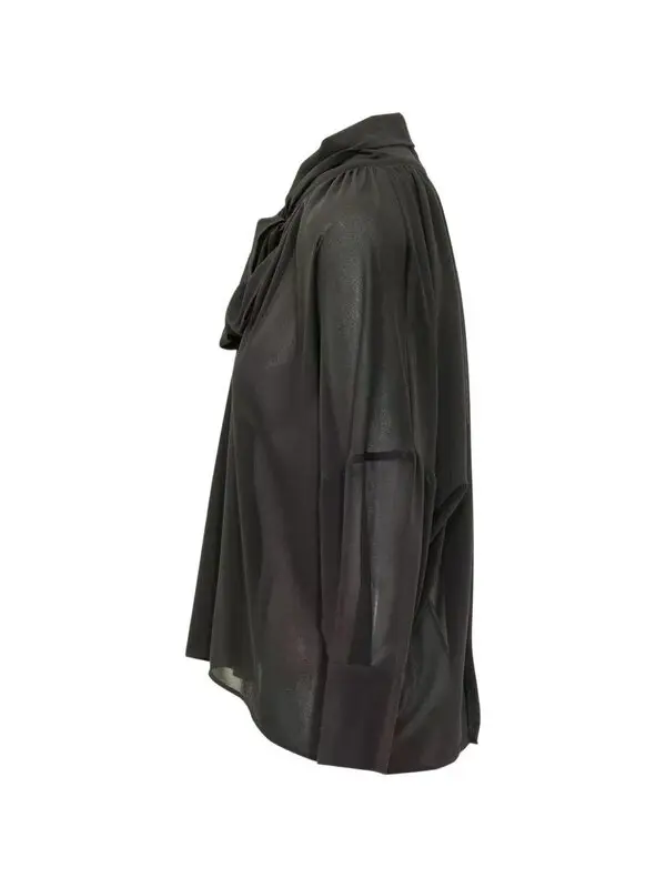 LE SULLY STUDIO Pussy-bow Semi-sheer Blouse