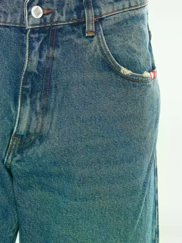 AMISH SUPPLIES James Distressed Straight-leg Jeans