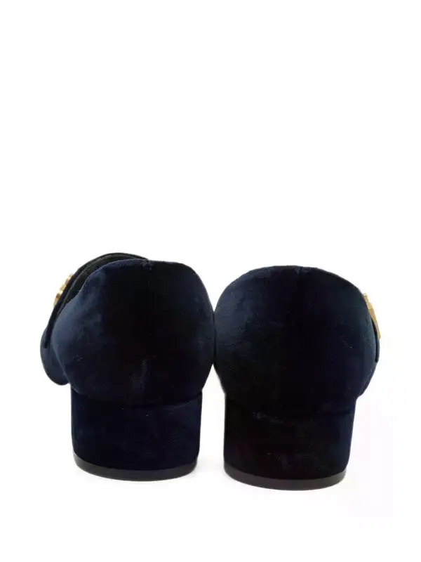 Dior Navy Velvet Baby-d Mary Jane Pumps