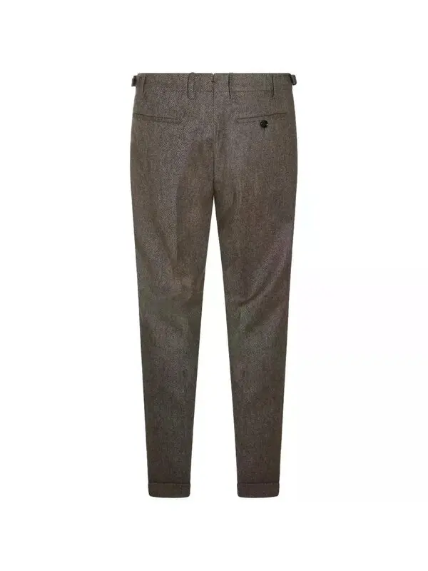 BERWICH Herringbone Pleat-detail Trousers
