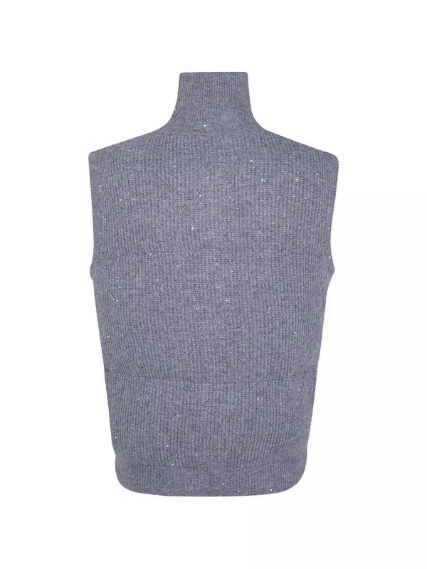Seventy Sequin-embellished Ribbed-knit Gilet