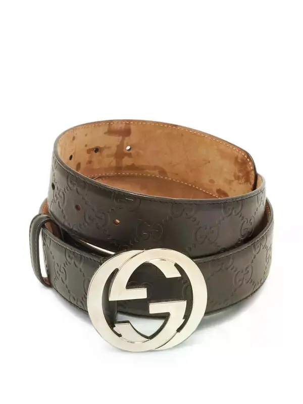 Gucci Guccissima Interlocking G Belt - Black