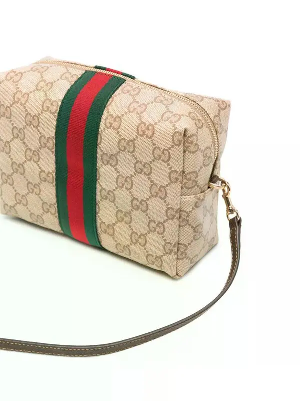 Gucci Gg Supreme Web-stripe Clutch Bag