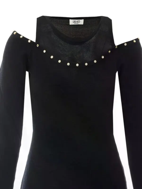 Liu Jo Rhinestone-embellished Cold-shoulder Dress
