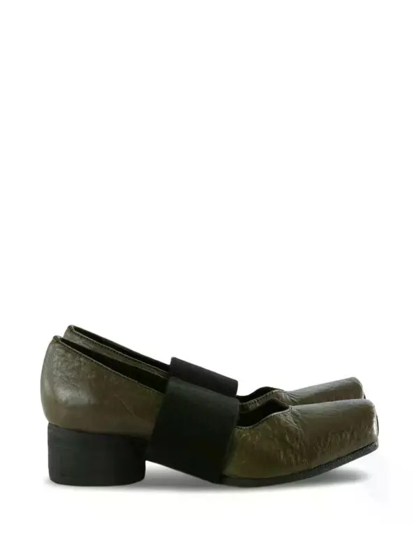 UMA WANG Elasticated-strap Square-toe Ballet Flats