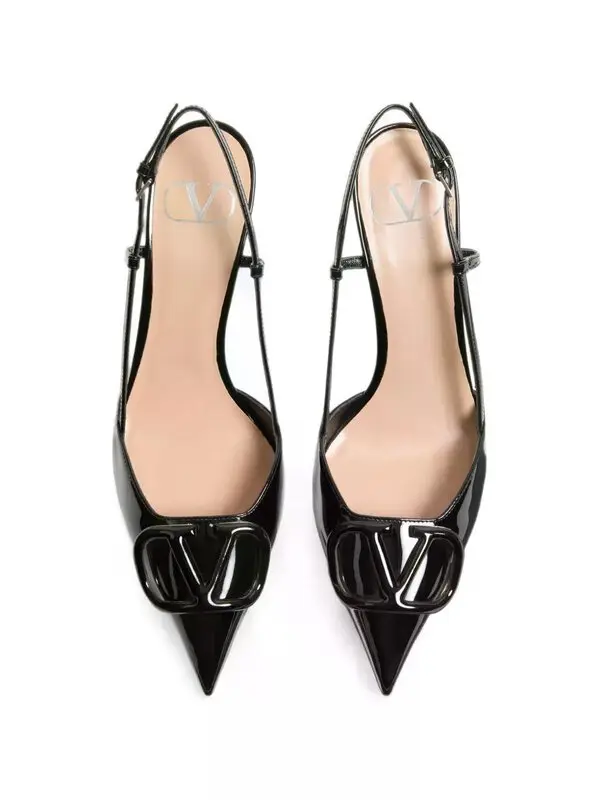Valentino Garavani Vlogo Signature Slingback Pumps - Black