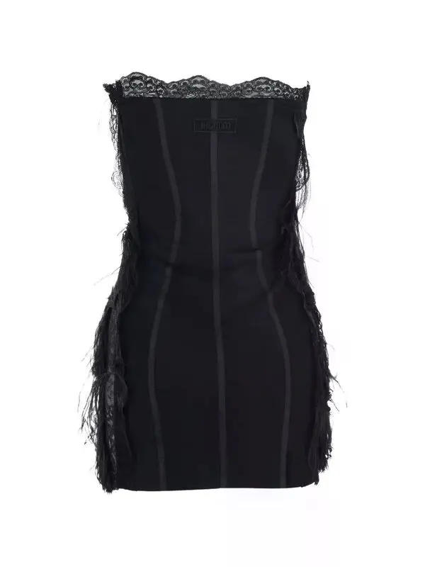 Attico Lace Feathered Mini Dress