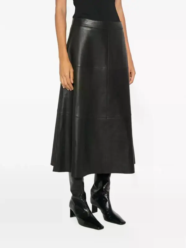 P.a.r.o.s.h Leather Midi Skirt