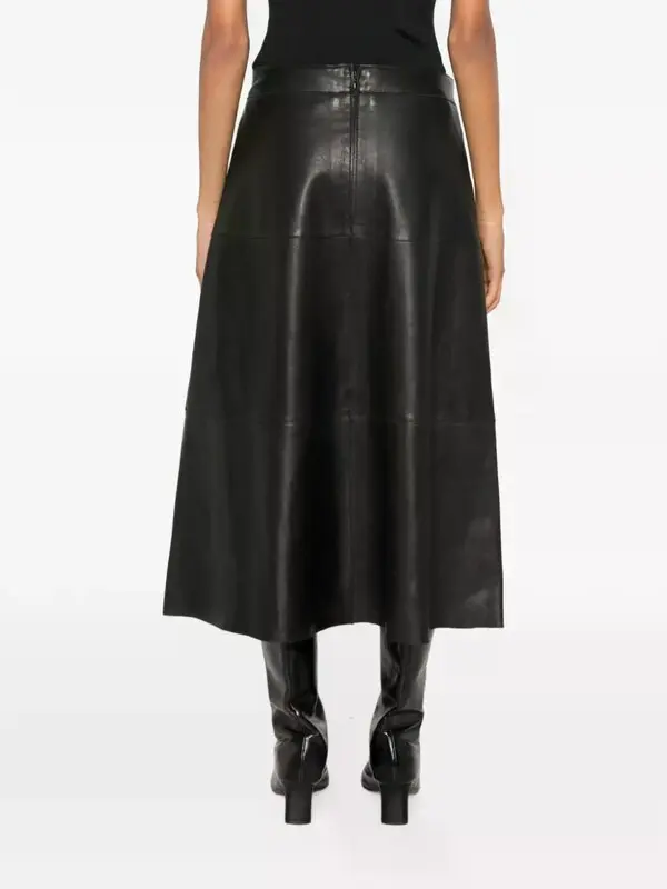 P.a.r.o.s.h Leather Midi Skirt