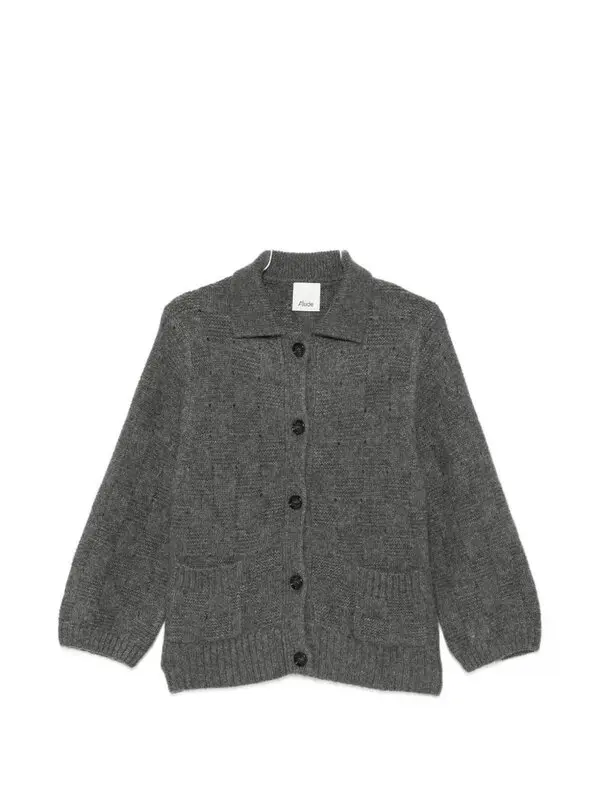 ALLUDE Checkerboard-knit Cardigan