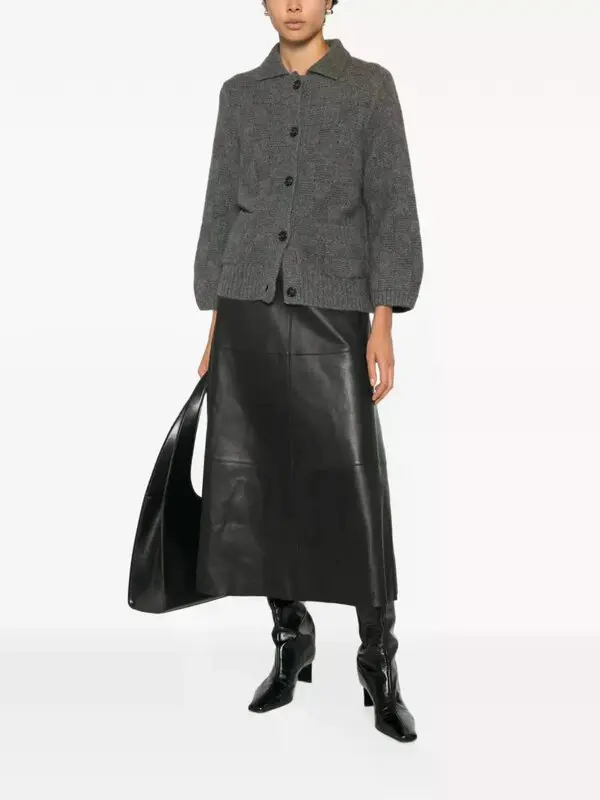 ALLUDE Checkerboard-knit Cardigan