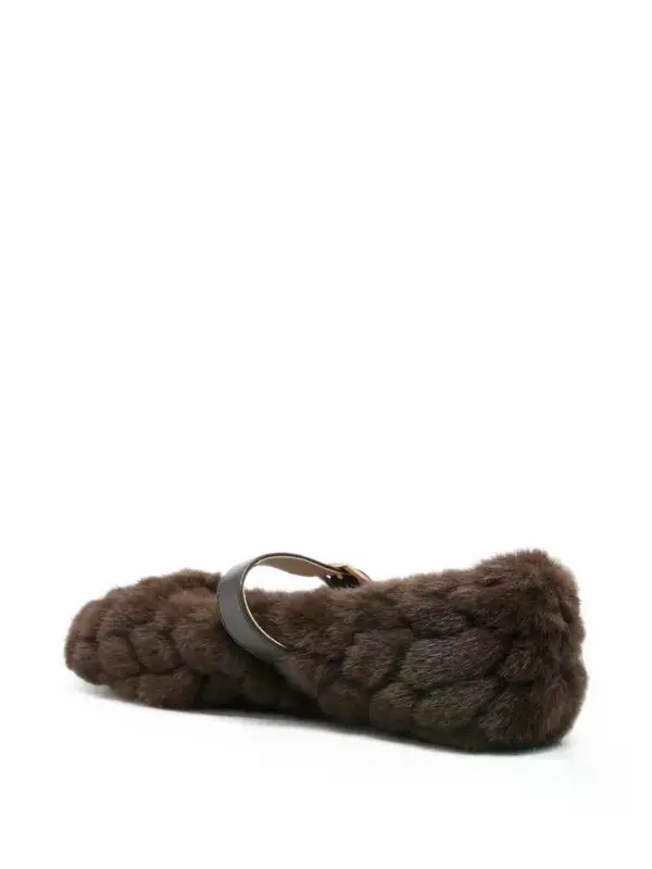 Liu Jo Braided Faux-fur Ballet Flats