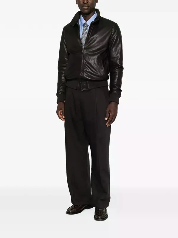STEWART Zip-up Leather Jacket