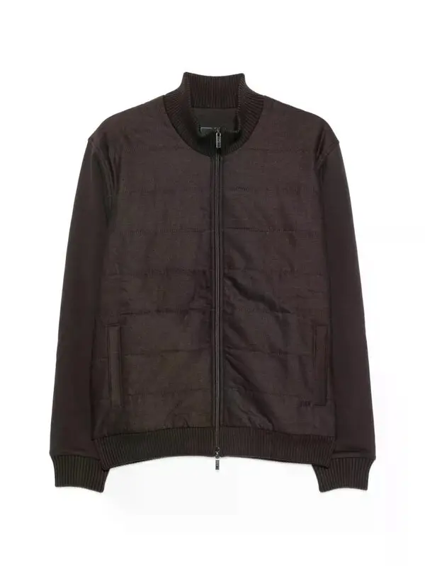 FAY Quilted Zip-up Jacket - Brown