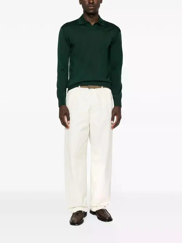 PAOLO PECORA Long-sleeved Wool Polo Shirt