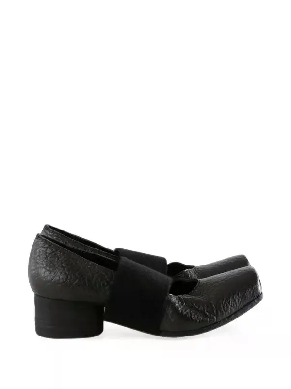 UMA WANG Crinkled-effect Elasticated-strap Ballet Flats - Black