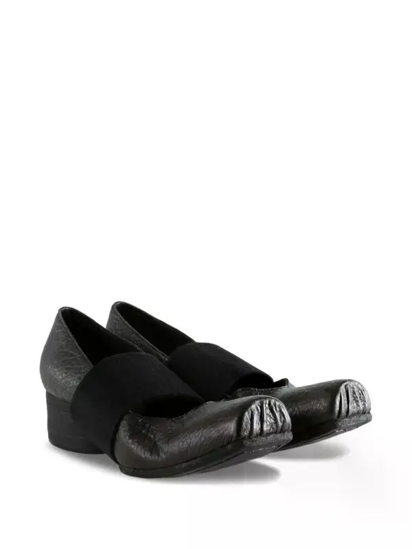 UMA WANG Crinkled-effect Elasticated-strap Ballet Flats