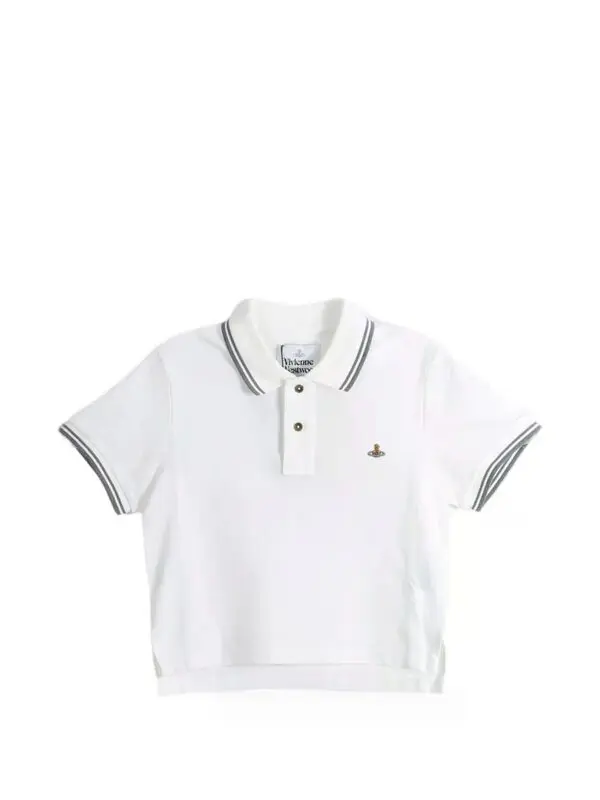 VIVIENNE WESTWOOD Orb-embroidered Cropped Polo Top