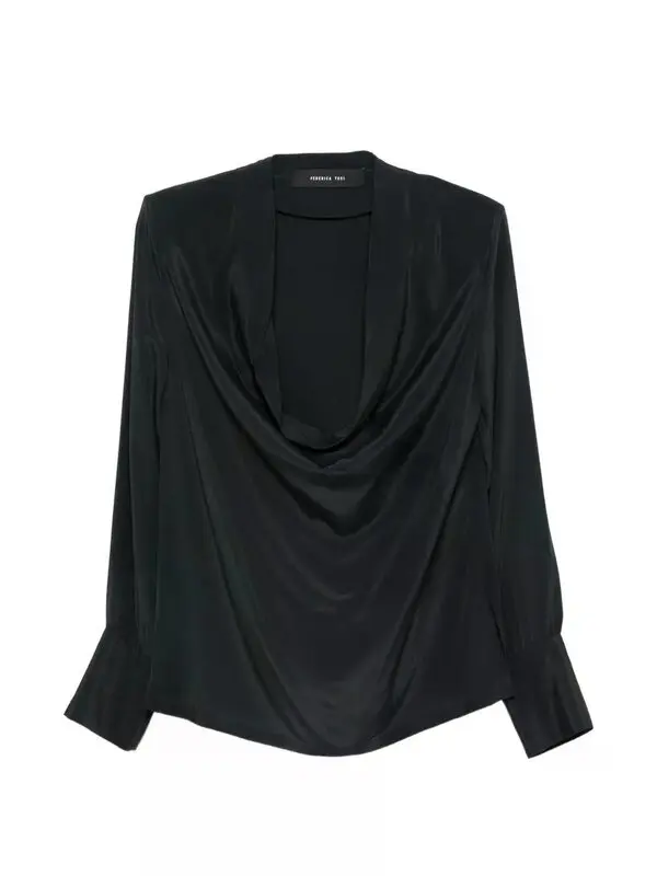 Federica Tosi Long-sleeve Draped Top - Grey