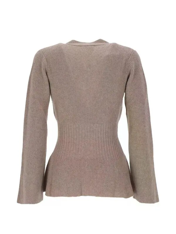 PUROTATTO Ribbed-knit V-neck Cardigan