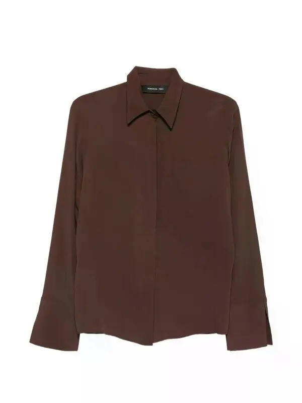 Federica Tosi Pointed-collar Buttoned Shirt - Brown