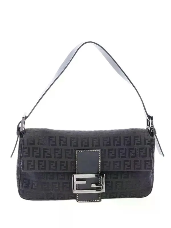 Fendi 2000-2010 Zucchino Canvas Baguette Shoulder Bag