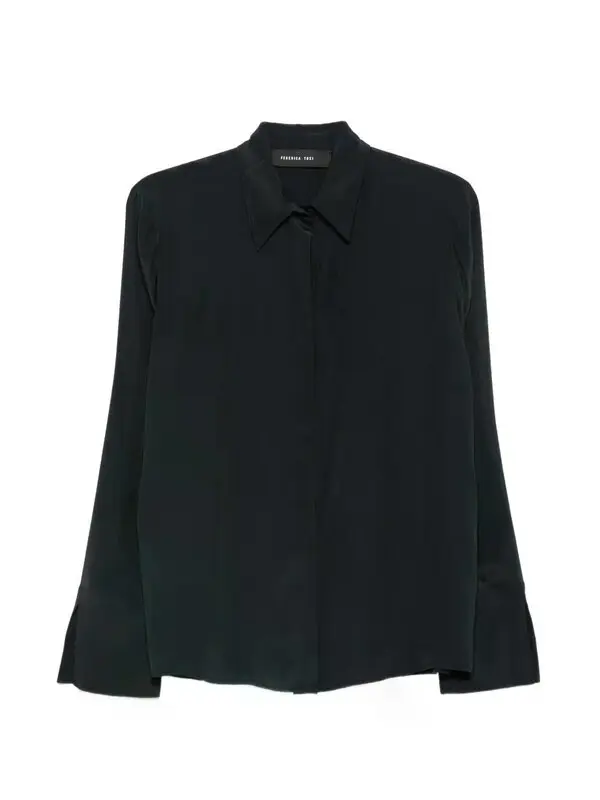 Federica Tosi Satin Finish Long-sleeve Shirt - Grey
