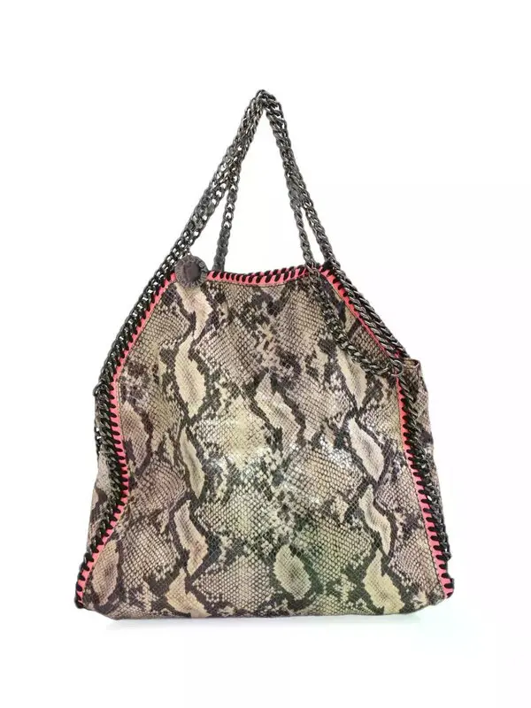 Stella McCartney Falabella Snakeskin-effect Tote Bag - Neutrals