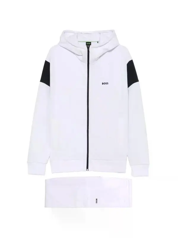 BOSS Logo-print Colour-block Tracksuit - White