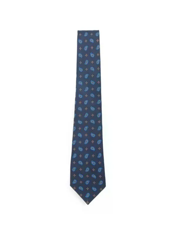Kiton Paisley-print Tie - Blue