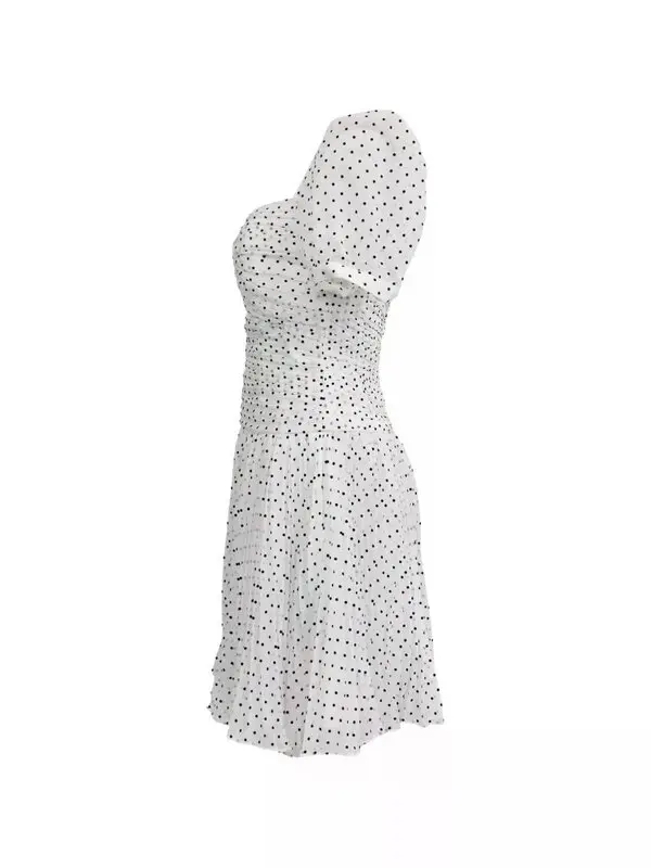 SELF-PORTRAIT Flocked Polka Dot Dress