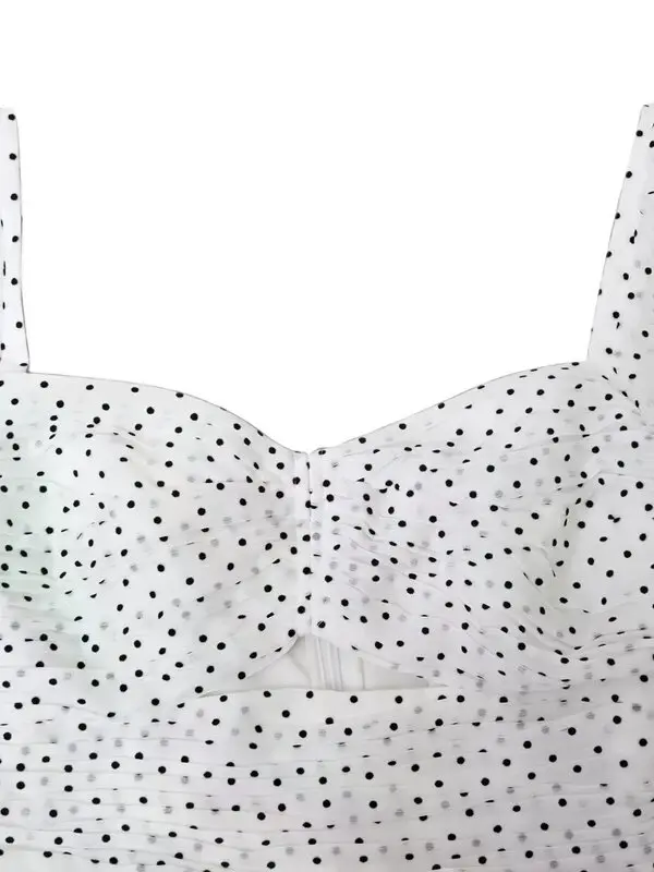 SELF-PORTRAIT Flocked Polka Dot Dress