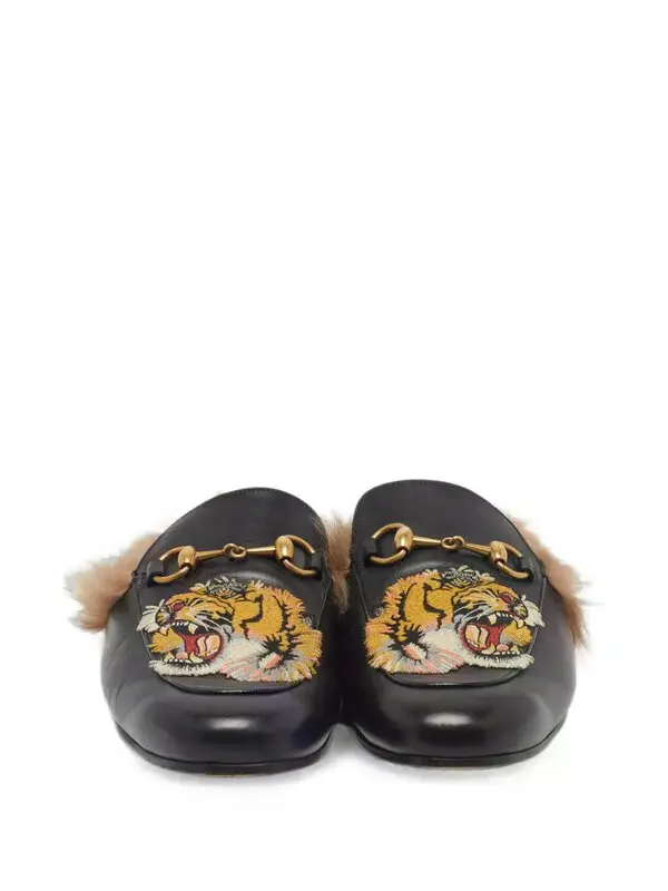 Gucci Princetown Tiger-embroidered Mules