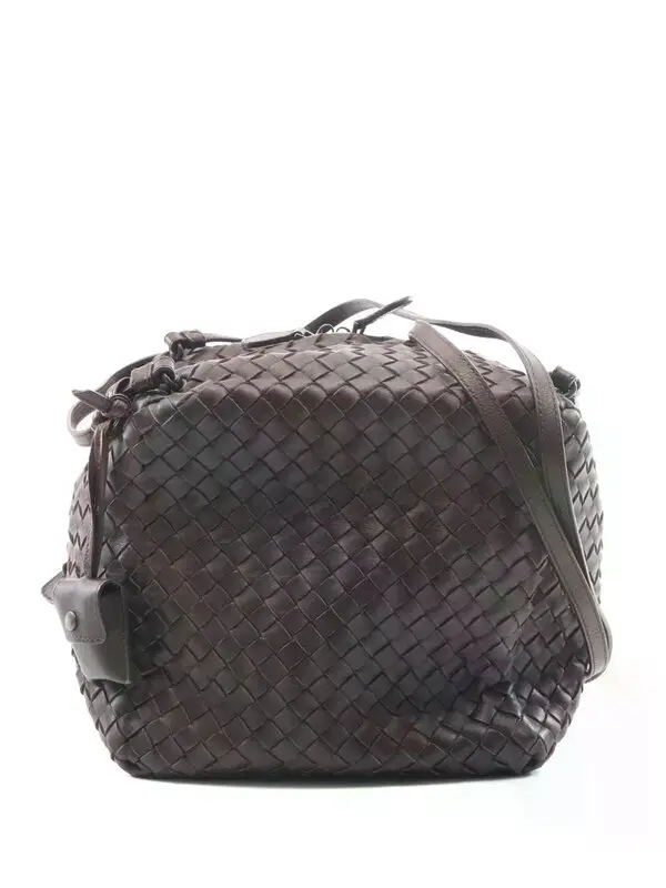 Bottega Veneta 2012-2026 Nappa Intrecciato Cube Crossbody Bag - Brown