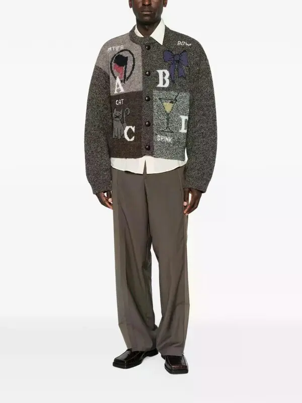 MAGLIANO Patchwork Intarsia-knit Cardigan