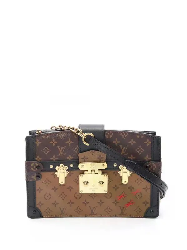 LOUIS VUITTON 2020 Monogram Reverse Trunk Clutch Crossbody Bag - Brown