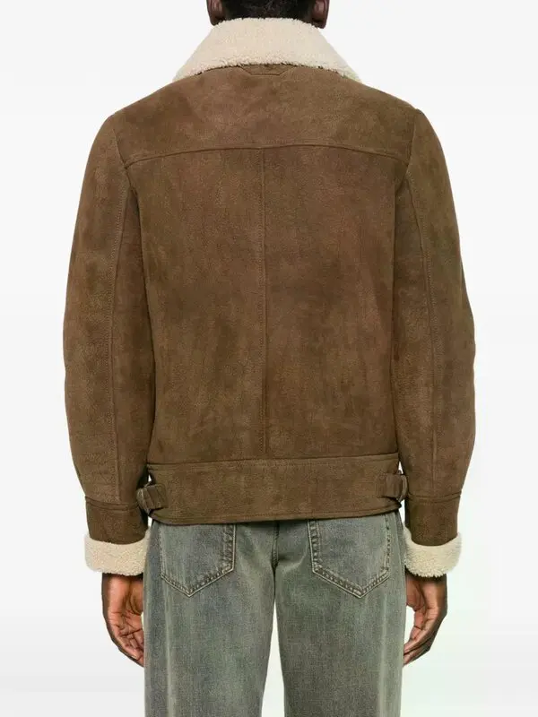 SALVATORE SANTORO Shearling-trim Leather Jacket