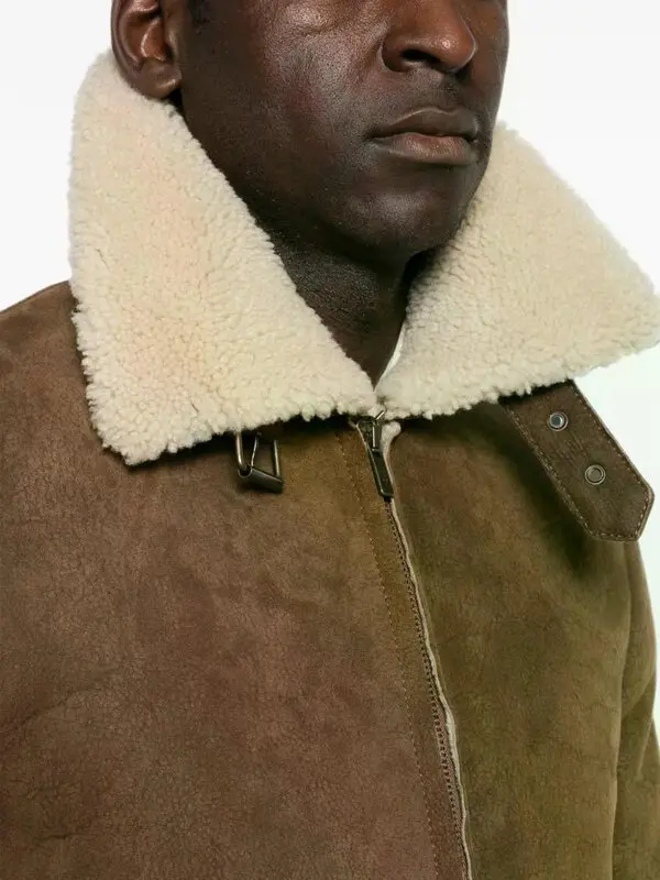 SALVATORE SANTORO Shearling-trim Leather Jacket