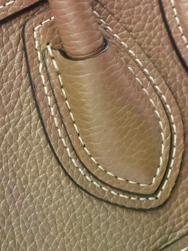 Celine Nano Leather Luggage Tote Satchel - Brown