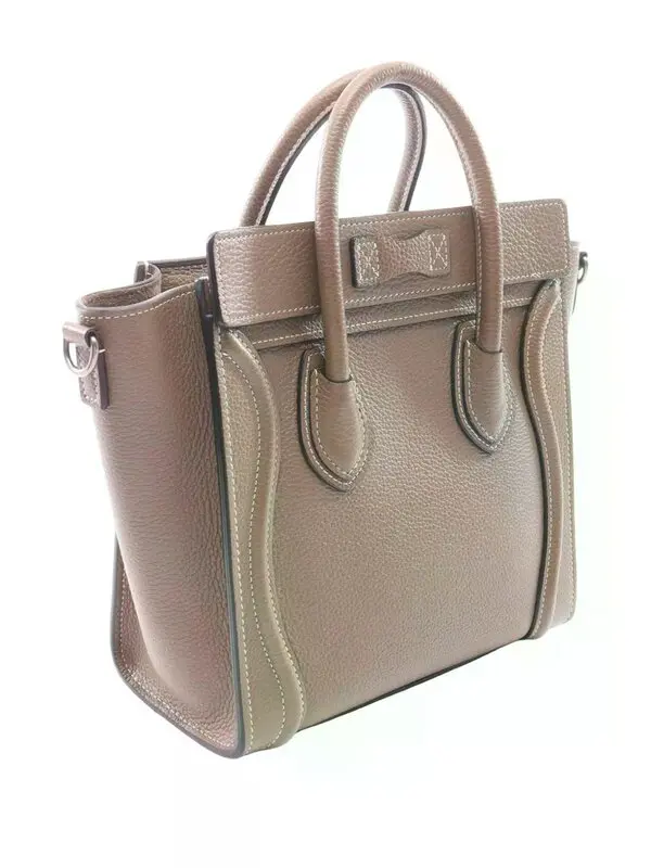 Celine Nano Leather Luggage Tote Satchel - Brown