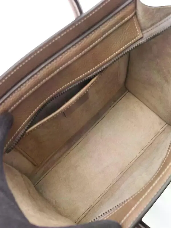 Celine Nano Leather Luggage Tote Satchel - Brown