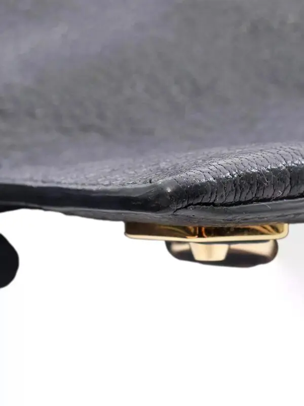 Balenciaga 2018-2026 Medium Goatskin Motocross Classic Metallic Edge Clutch Bag - Black