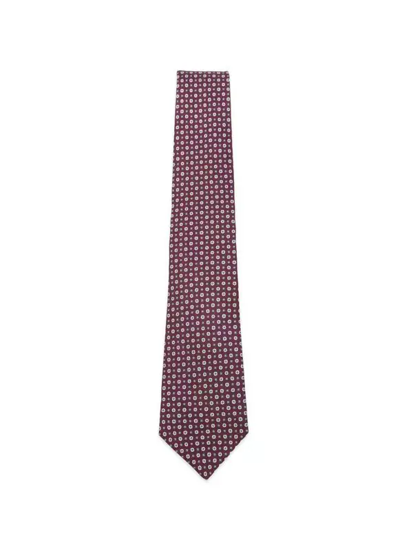 Kiton Geometric-pattern Tie - Red