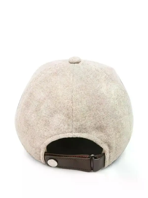 Jacob Cohen Herringbone Pattern Embroidered Logo Baseball Cap